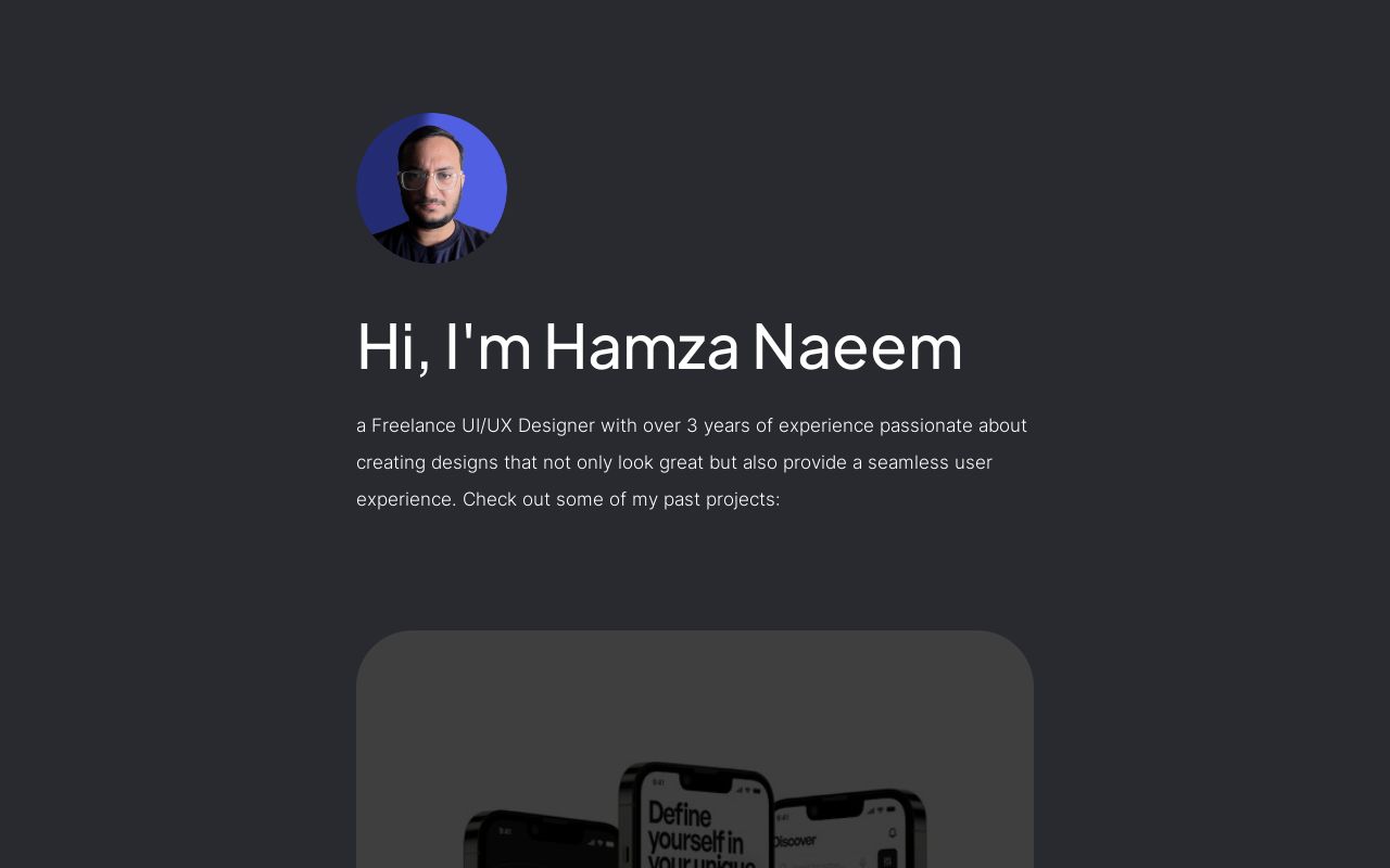 Hamza Naeem | Freelance UI/UX Designer Portfolio